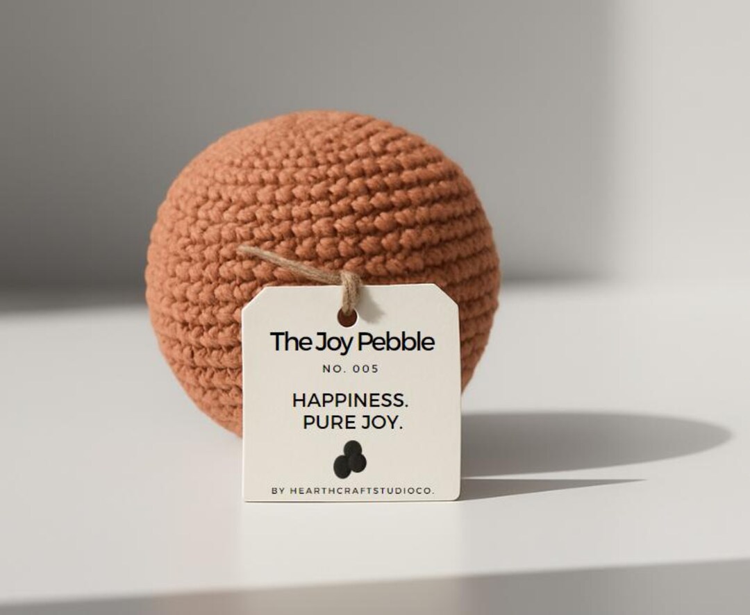 Authentic Joy Pebble | Hand Crocheted Mindful Stone | Unique Happiness ...