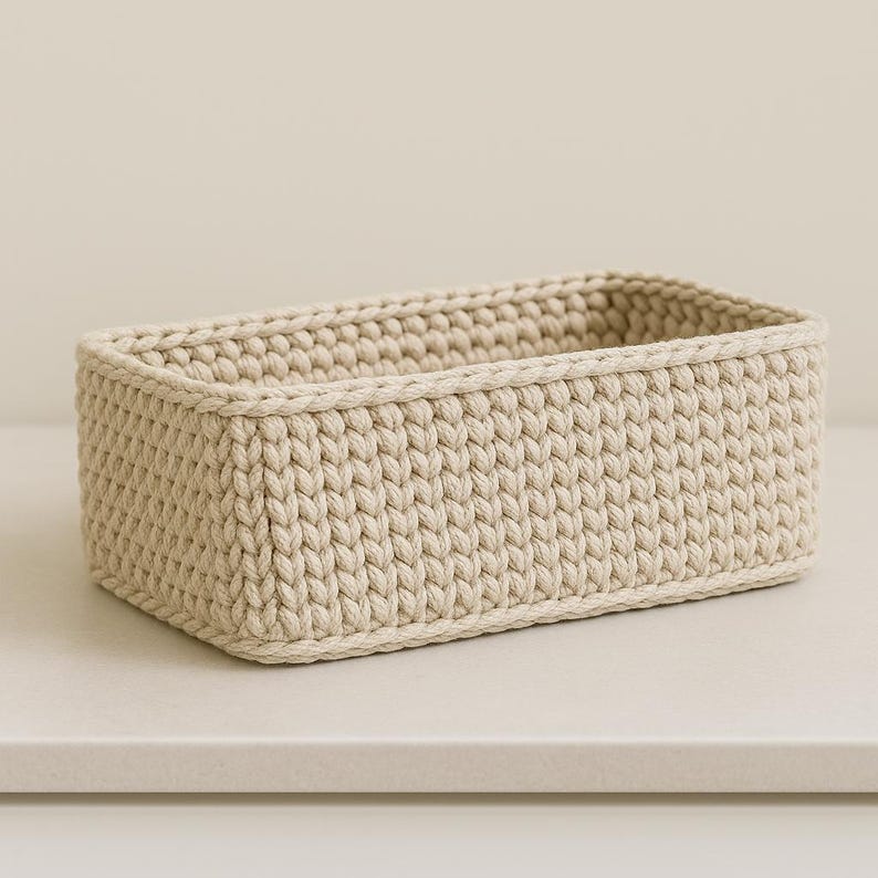 Modern Crochet Rectangle Basket Pattern, Beginner Friendly (PDF Pattern ...