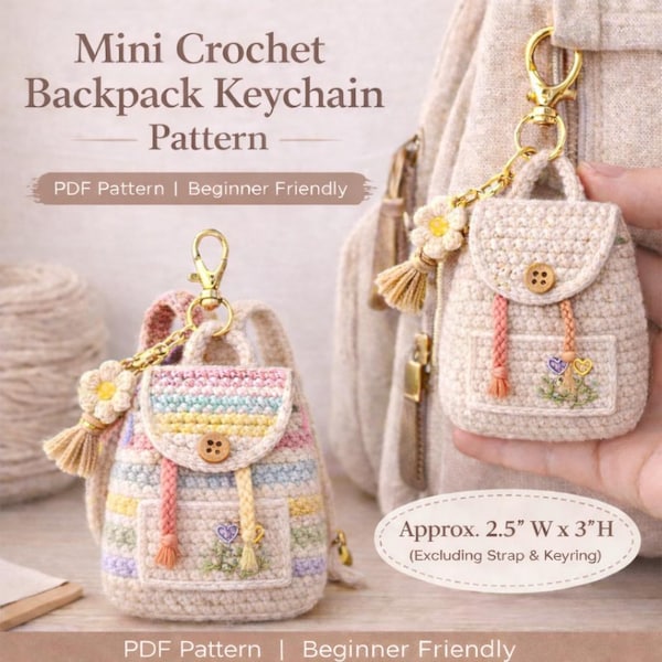 Mini Backpack Keychain - Etsy