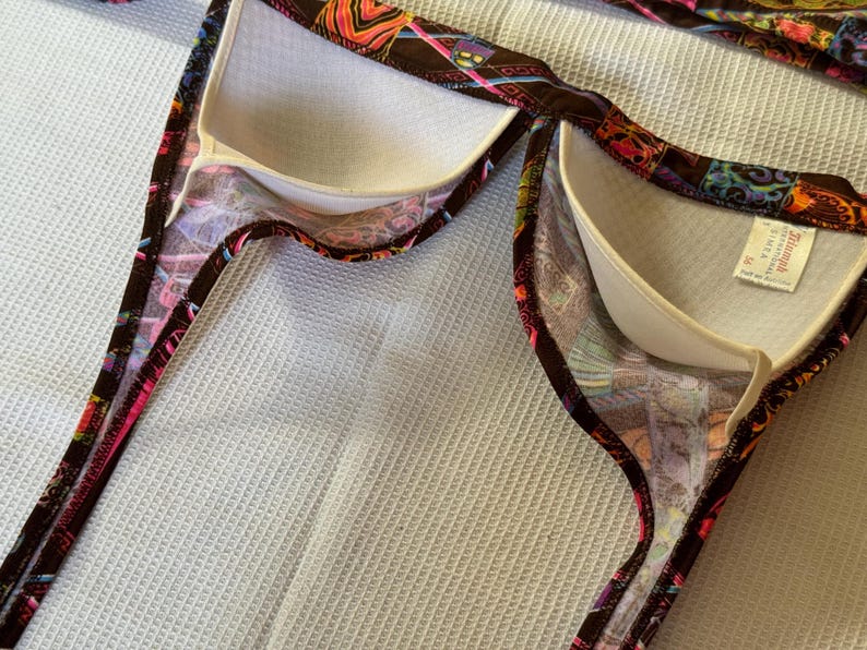Vintage 70s Bullet Bra Bikini – Abstract Print Swimwear, S/M - Etsy