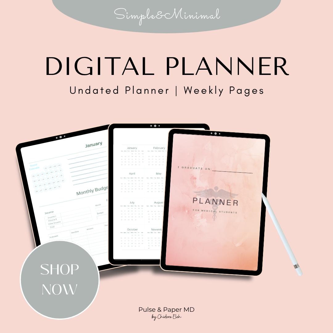 2025 Medical Student Planner – Daily Weekly Organizer for Med School ...