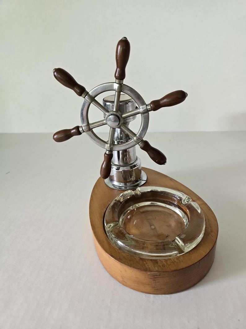 Vintage Rare Nautical Ships Wheel Ashtray or Valet Tray With Wheel ...