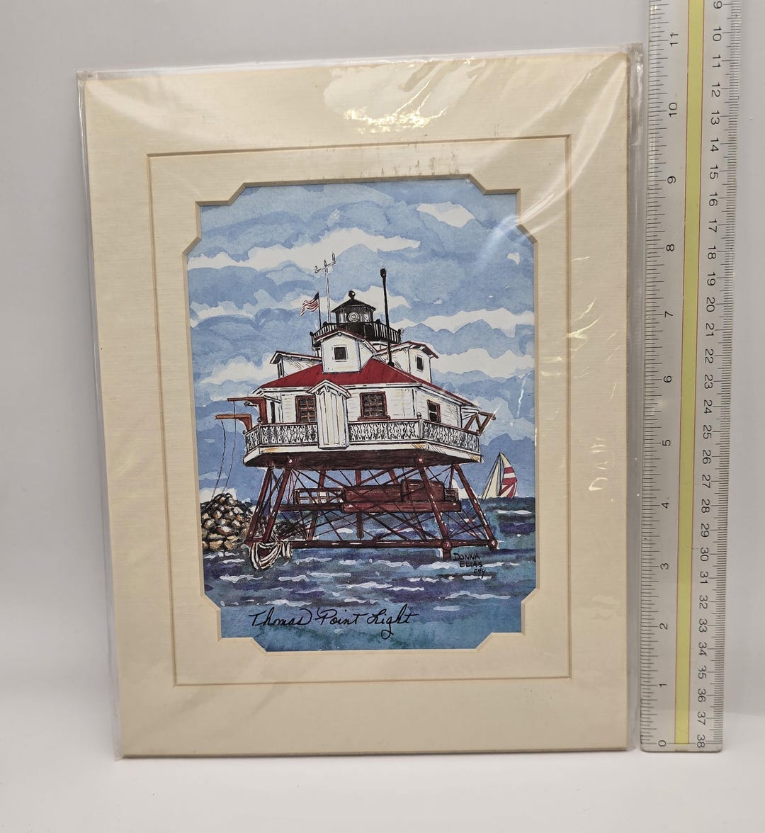 Thomas Point Lighthouse Print: Vintage Collectible Watercolor Art - Etsy