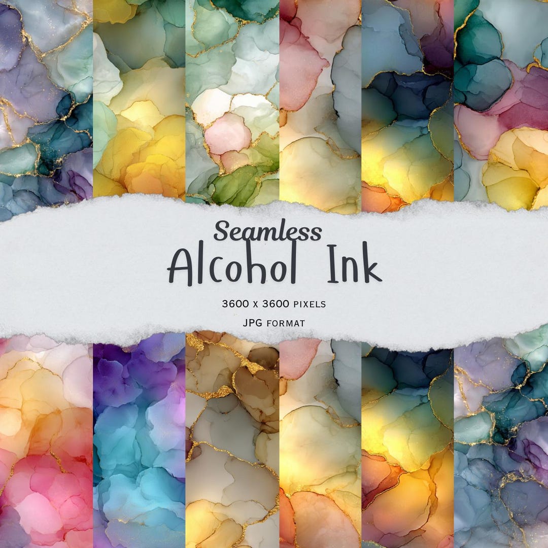 16 Alcohol Ink Digital Paper | Seamless Ink Texture Backgrounds ...