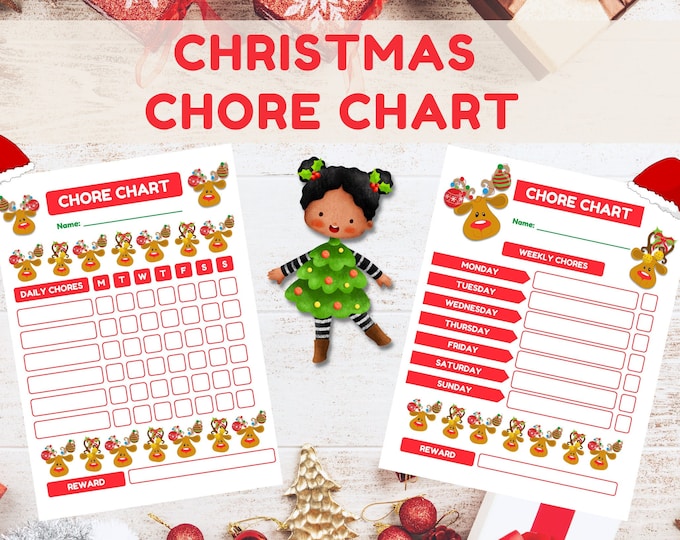 Christmas Chore Chart Instant Download Printable Weekly & Daily Options ...