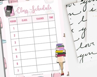Pink Class Schedule - Etsy