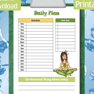 Groovy Zen Daily Planner Page Printable Peaceful Digital - Etsy