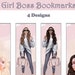 Girl Boss Printable Bookmarks Set of 4 Vintage Style Book Lover Gift ...