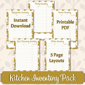 Printable Kitchen Inventory Sheets Tracker for Food Stock Supplies - Etsy