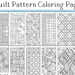 Quilt Pattern Printable Coloring Pages Adult Coloring Activity Instant ...