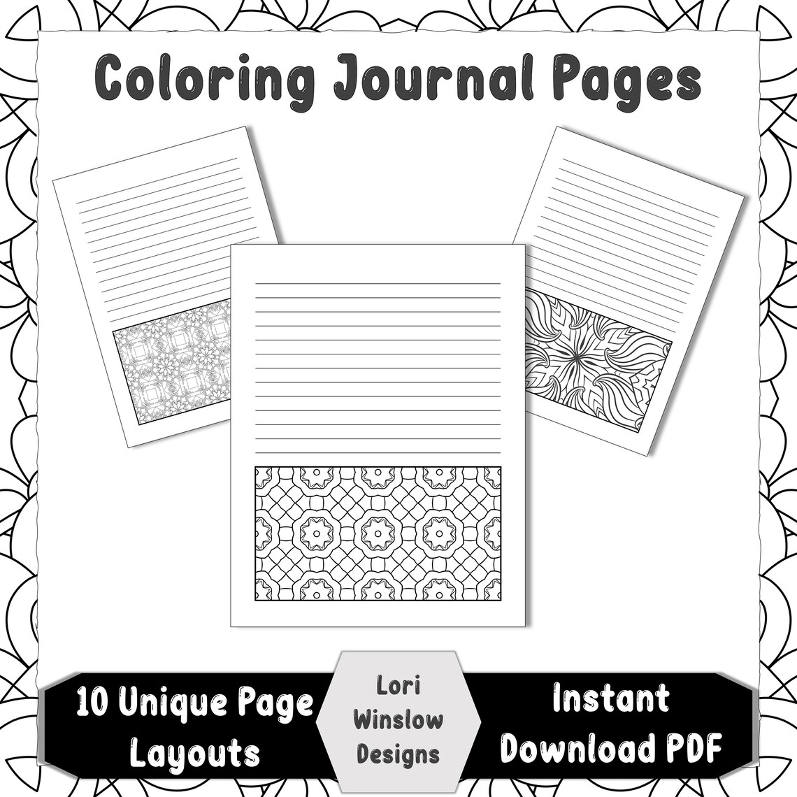Coloring Journal Pages 10 Unique Square Mandala Designs - Etsy