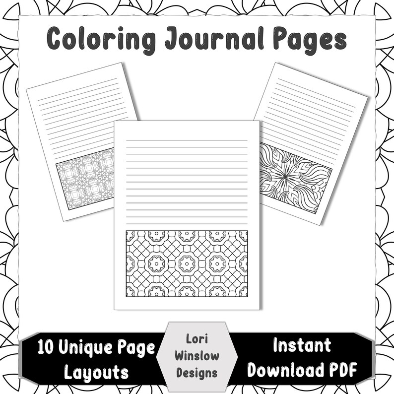 Coloring Journal Pages 10 Unique Square Mandala Designs - Etsy