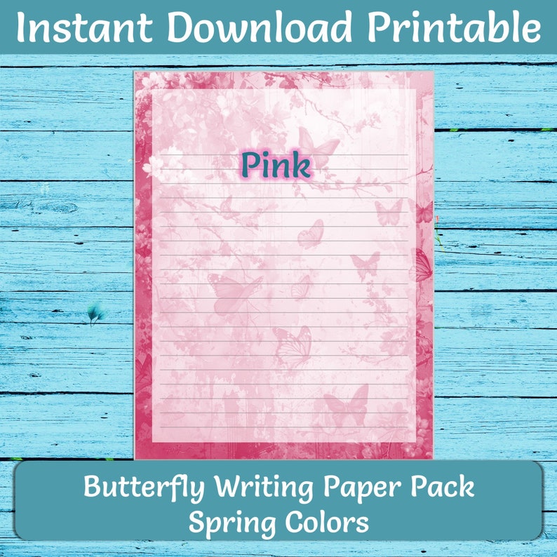 Butterfly Writing Paper Stationery Spring Colors Nature Themed Pack ...