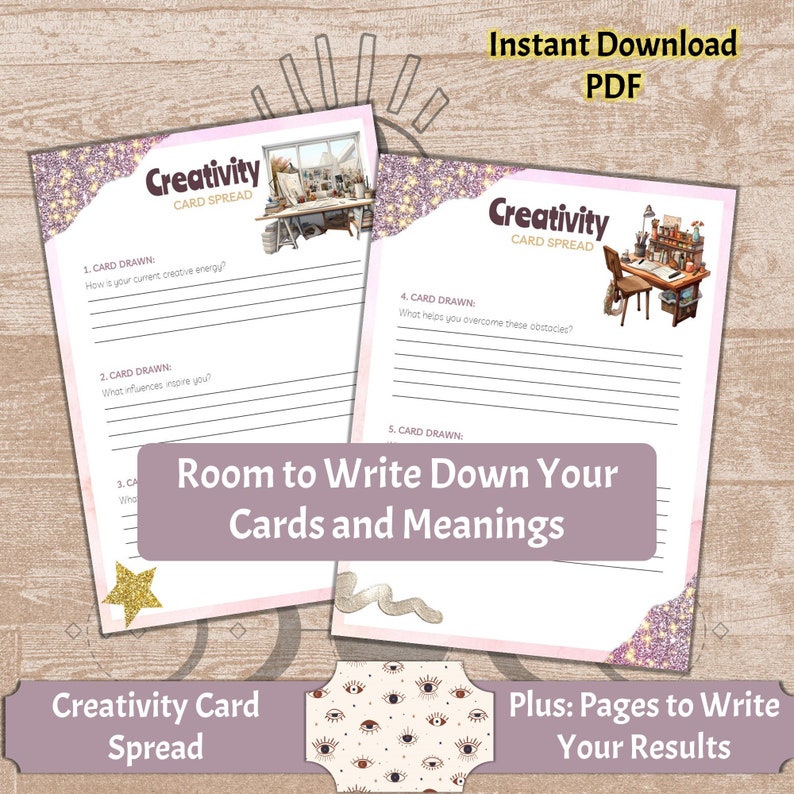 Creativity Card Spread Printable Instruction Page, Tarot & Oracle Card ...