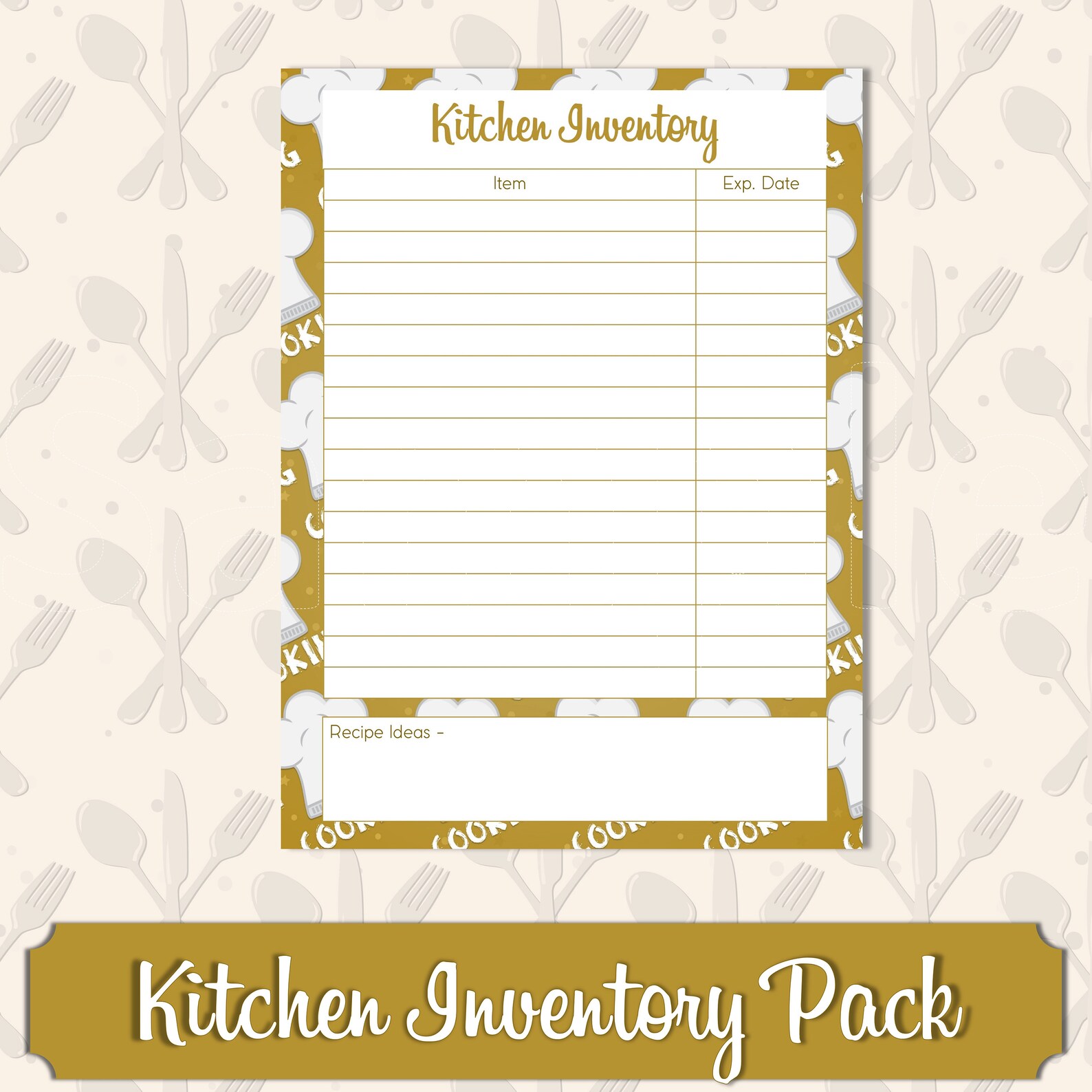 Printable Kitchen Inventory Sheets Tracker for Food Stock Supplies - Etsy