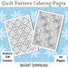 Quilt Pattern Printable Coloring Pages Adult Coloring Activity Instant ...