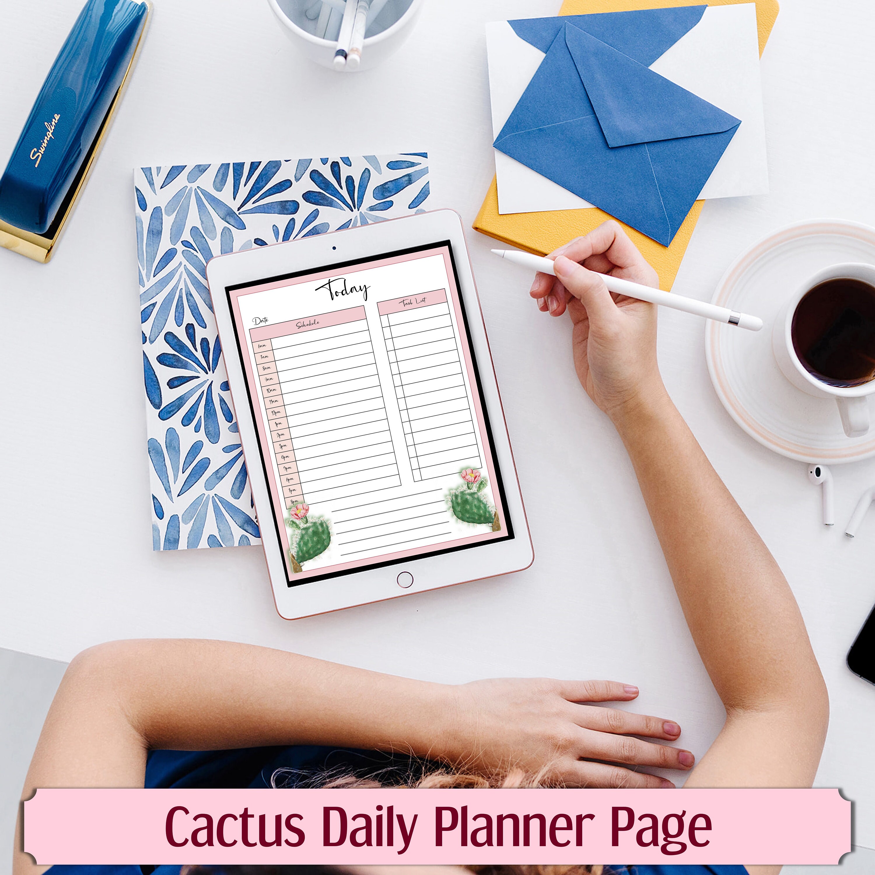 Cactus Daily Printable Planner Schedule Page Insert, To-do List, Pretty ...
