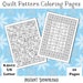 Quilt Pattern Printable Coloring Pages Adult Coloring Activity Instant ...