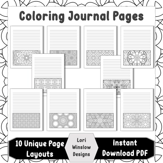 Coloring Journal Pages 10 Unique Square Mandala Designs - Etsy