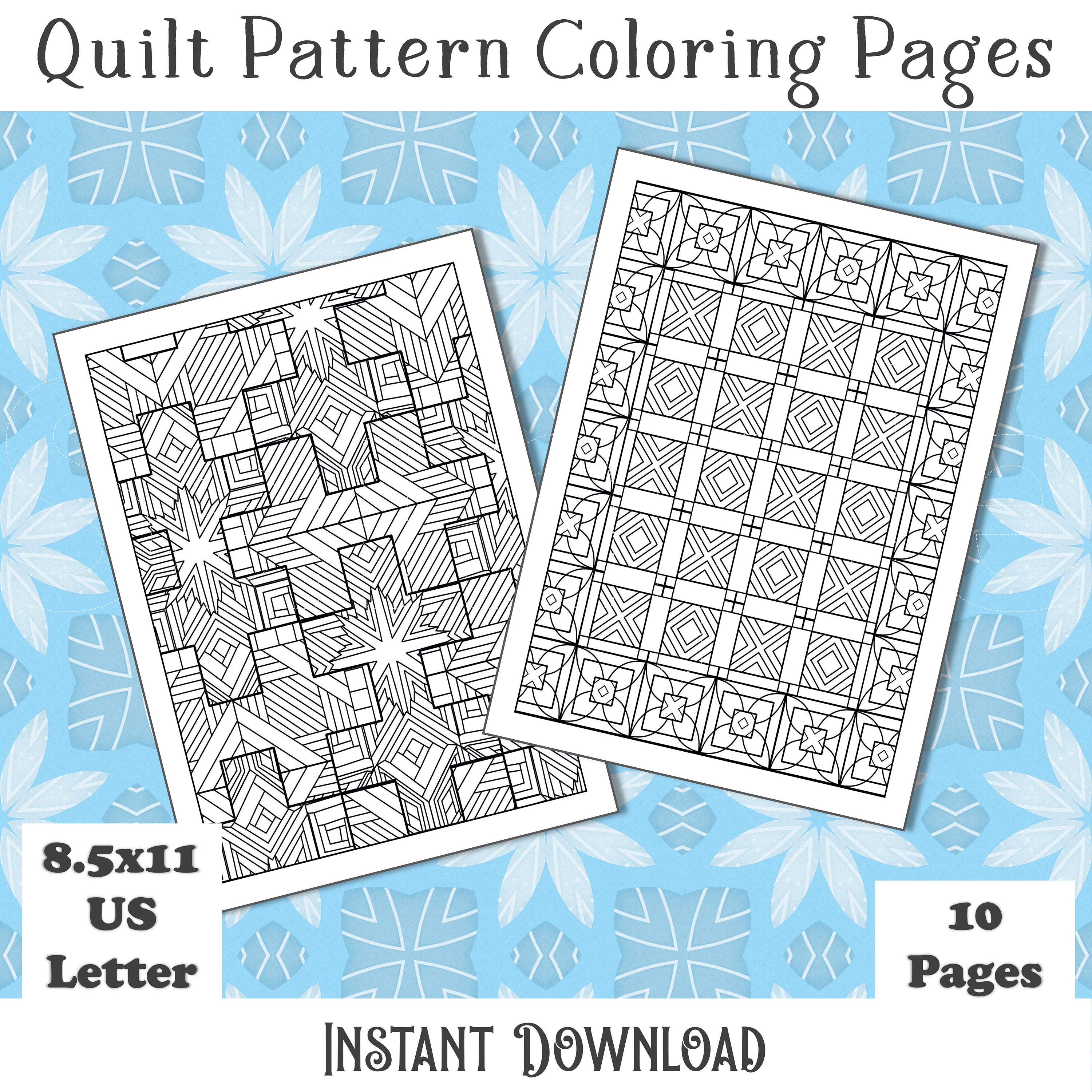 Quilt Pattern Coloring Sheets
