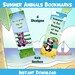 Summer Animal Reading Printable Bookmarks for Kids, Beach Reading ...