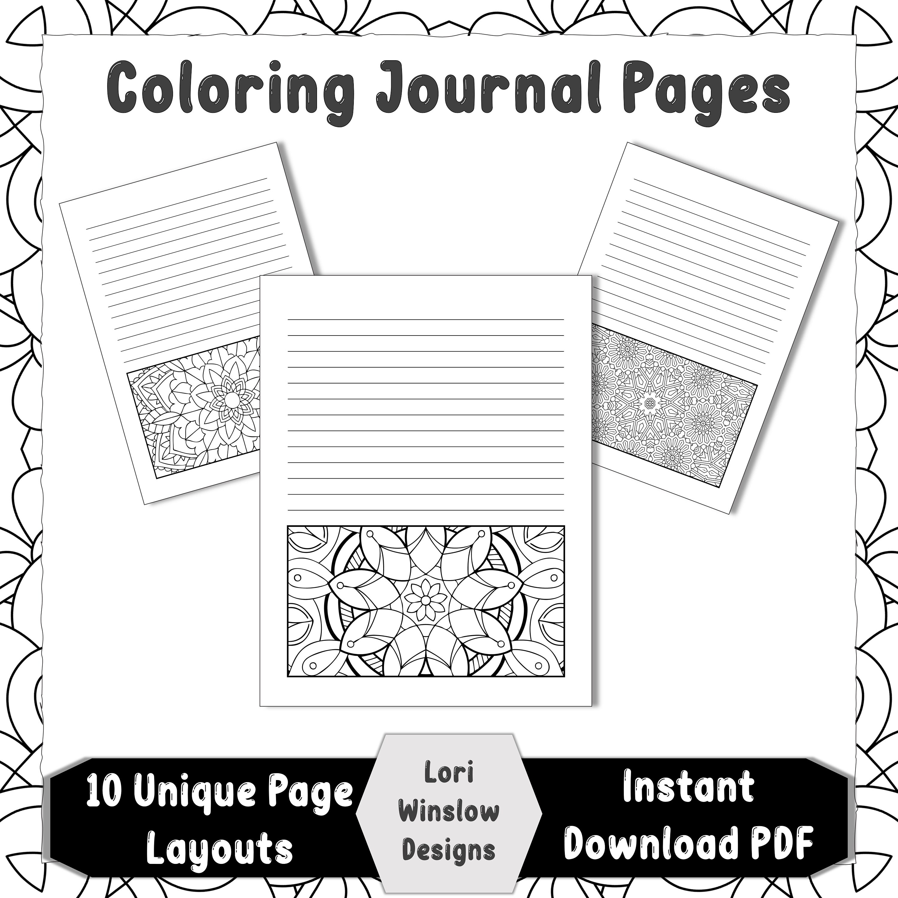 Coloring Journal Pages 10 Unique Square Mandala Designs Journal on Top ...