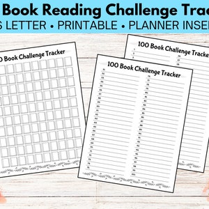 100 Book Reading Challenge Tracker Printable, Book Tracker List, Bonus ...