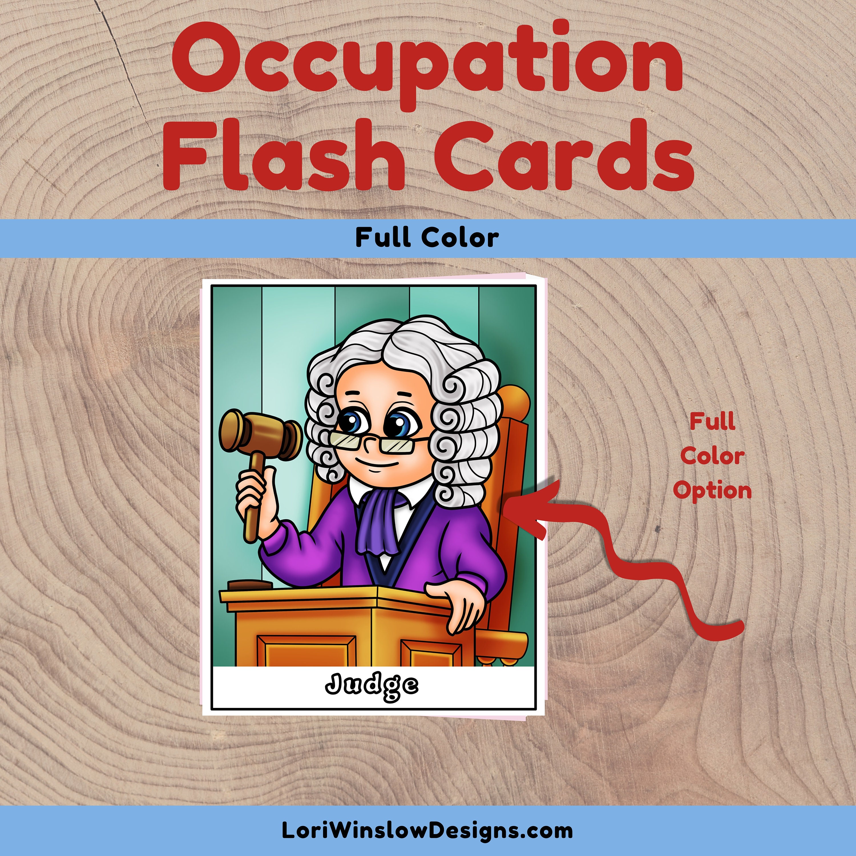 Printable Occupation Career Flash Cards for Preschool Kids, 2 Color ...