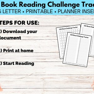 100 Book Reading Challenge Tracker Printable, Book Tracker List, Bonus ...