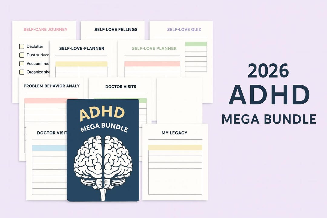 2026 ADHD Mega Planner Bundle | Printable Digital Organizers for Focus ...
