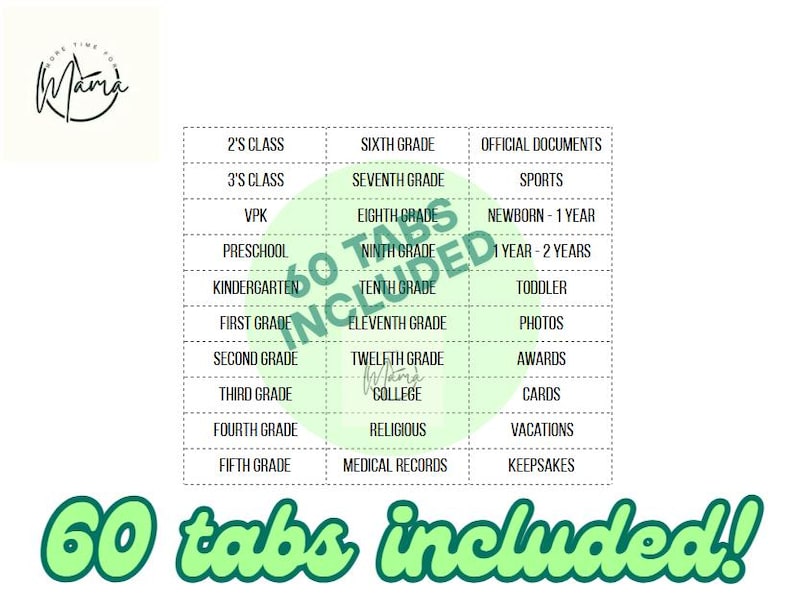 Printable Memory Box File Folder Labels | Kids Keepsake Organizer ...