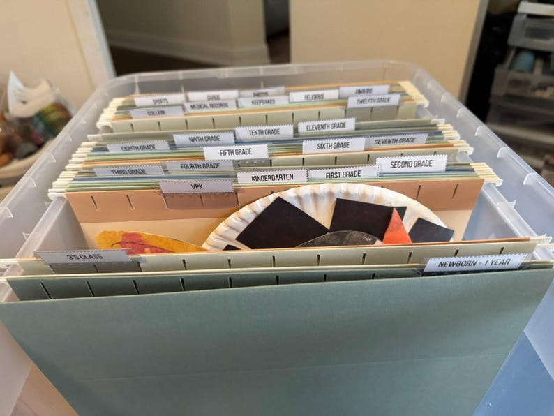 Printable Memory Box File Folder Labels | Kids Keepsake Organizer ...