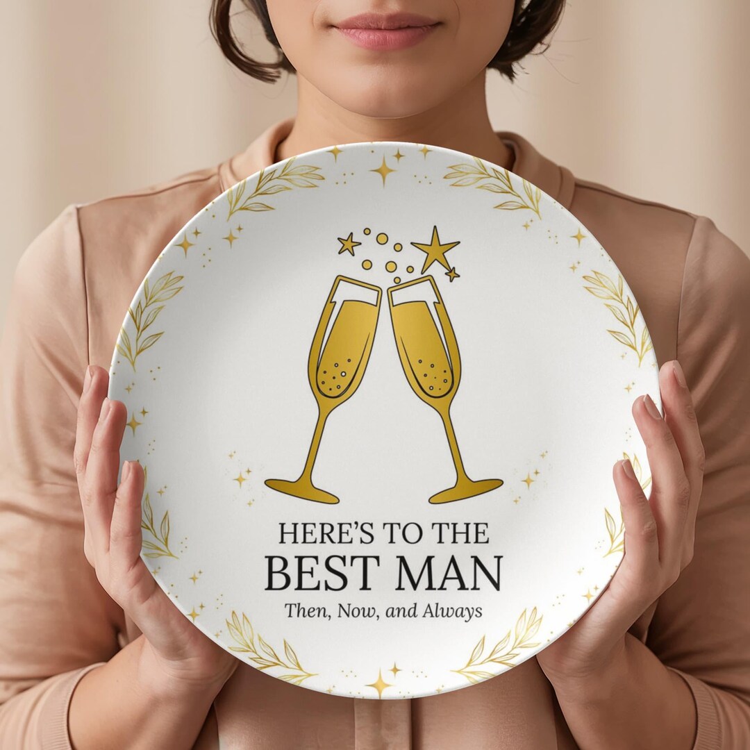 Champagne Toast Best Man Plate Custom Wedding Gift From Groom Thank You ...