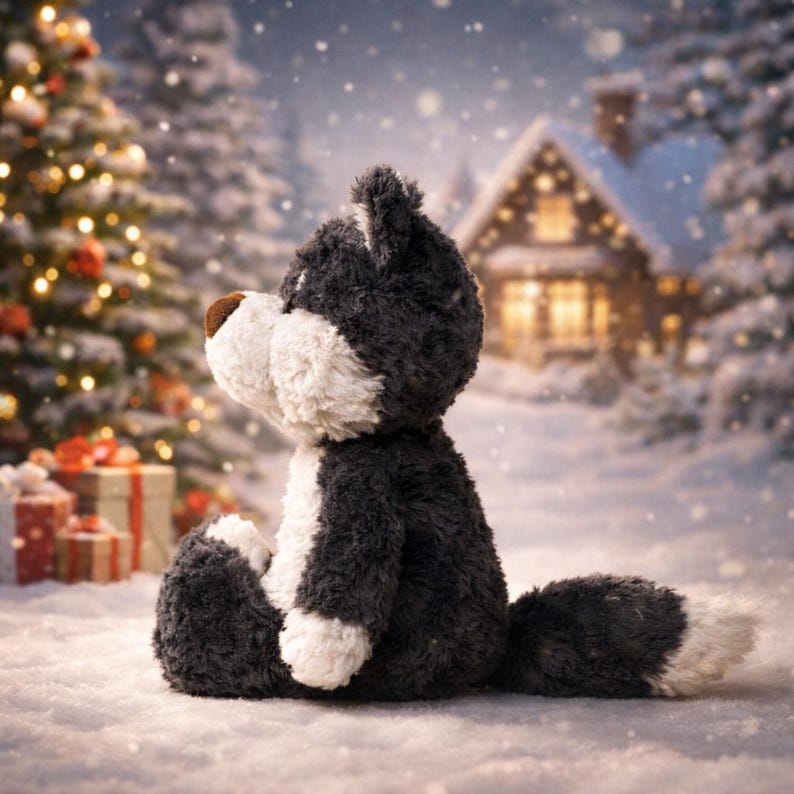 Grey Wolf Plush Toy 40cm – Emotional & Soft Stuffed Animal, Comfort ...