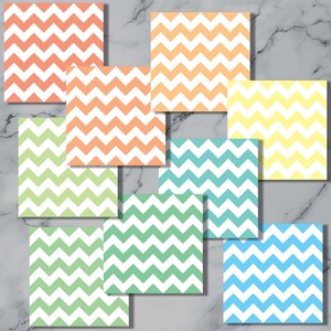Pastel Zigzag Digital Paper Pack (large) – 18 White & Soft Color ...