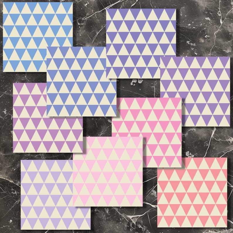 Pastel Triangle Digital Paper Pack (large) – 18 Seamless Beige and Soft ...