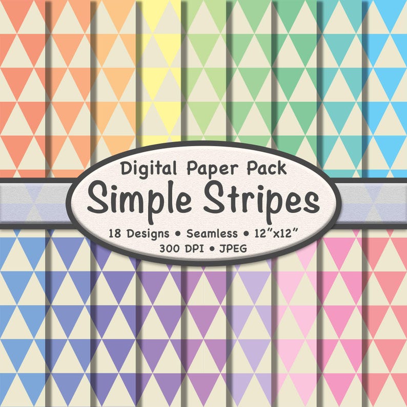 Pastel Triangle Digital Paper Pack (large) – 18 Seamless Beige and Soft ...