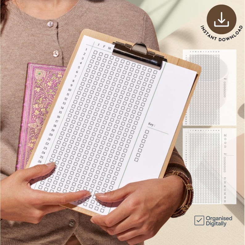 Year in Pixels - Blank Forms and Mood Tracker Printable - A4 & A5 ...
