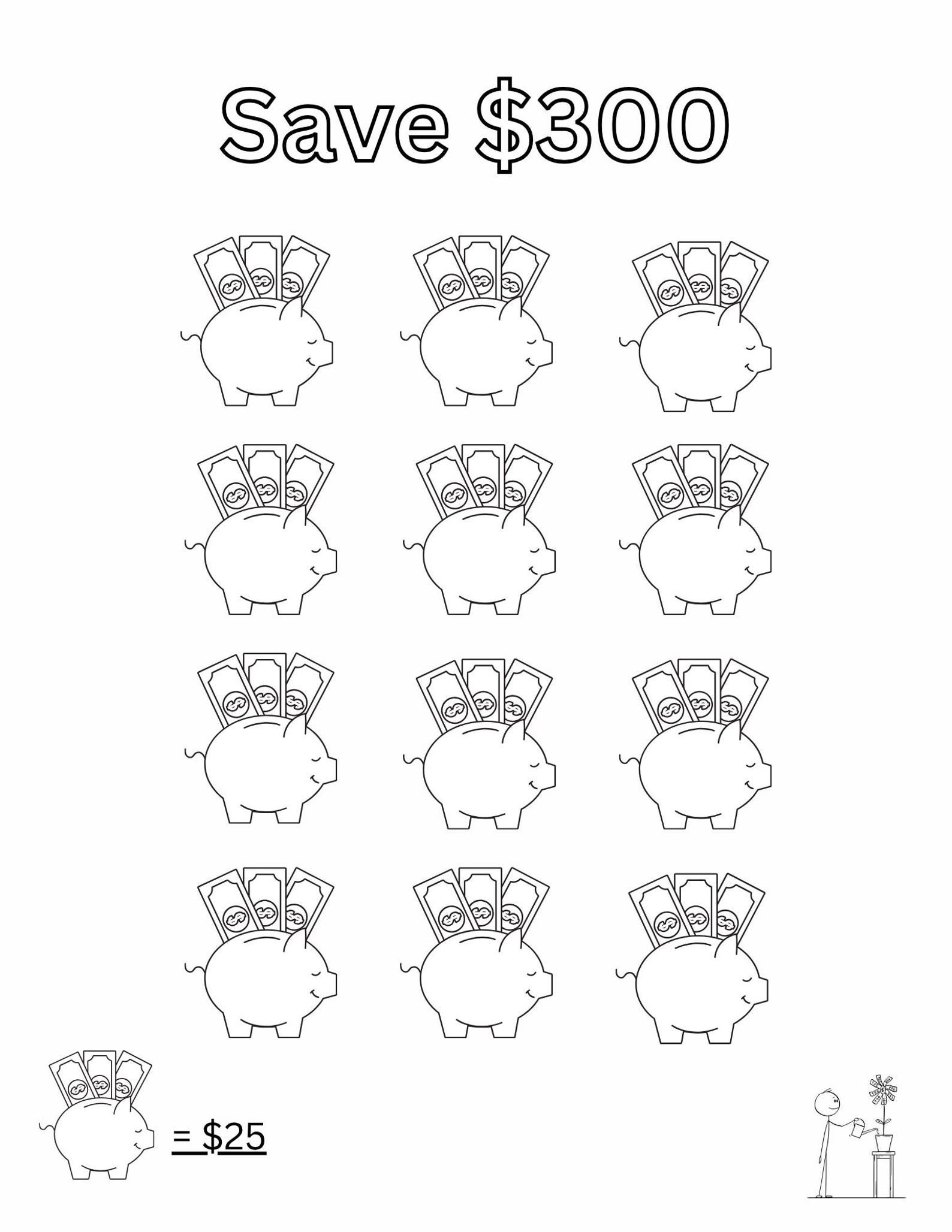 Printable Savings Challenge Coloring Pages: Budget Tracker (PDF ...