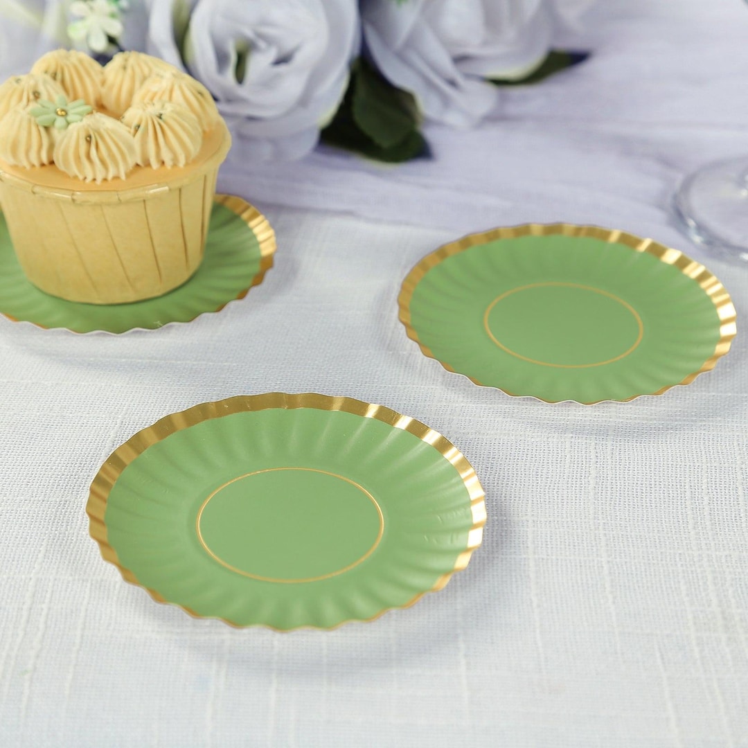 50pcs Round Dessert Paper Plate for Cupcakes, Muffins, Birthday Cakes ...