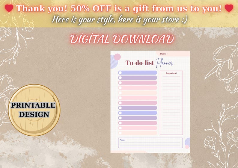 Printable To‑do List Planner PDF – Daily Task List With Important ...
