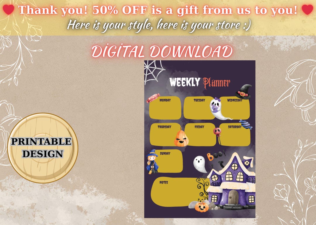 Halloween Weekly Planner – Printable Organizer (digital Download - Etsy