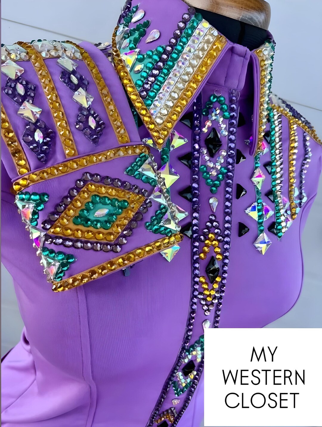 Purple Western Show Shirt: Stretch Rail Jacket, Preciosa Crystals - Etsy