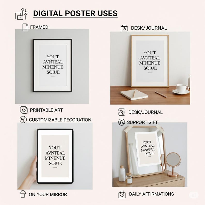 Affirmation Poster Set: Mental Health Prints, Positive Quotes (digital ...