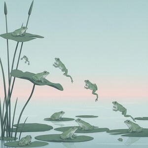 Funny Frog Poster Set – Cute Colorful Frog Wall Art for Kids Room Decor ...