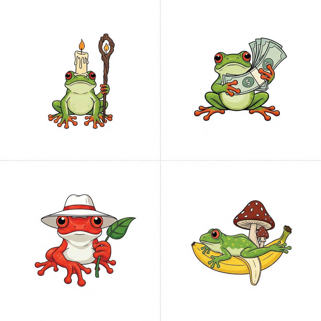 Funny Frog Poster Set – Cute Colorful Frog Wall Art for Kids Room Decor ...