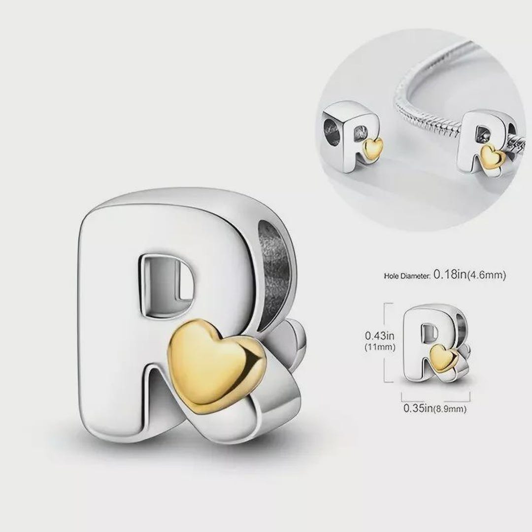 Letter R Alphabet Charm, Beautiful Pandora European Style Charm Gift ...