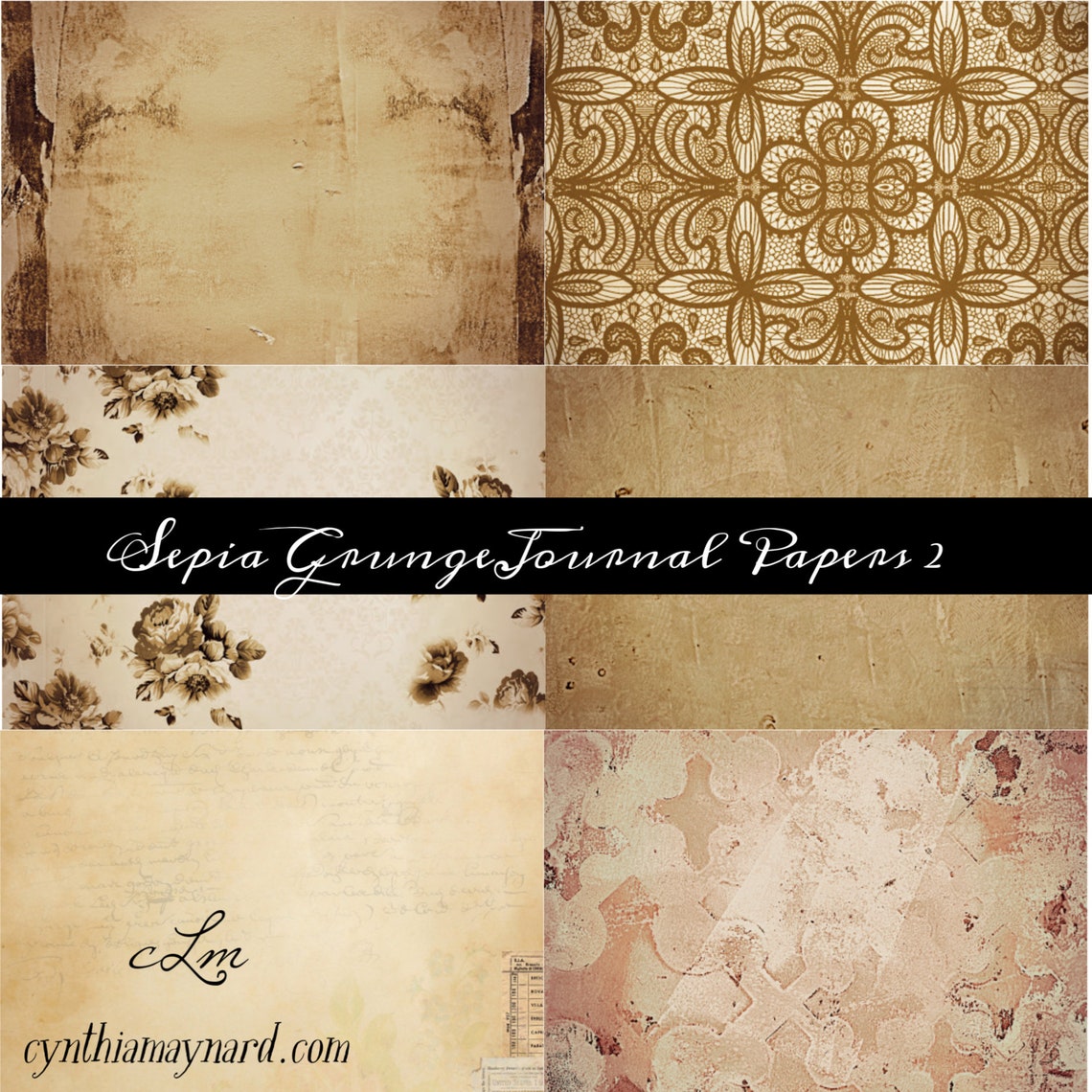 DIGITAL Sepia Grunge Journal Papers SET 2 for Journals Cards | Etsy