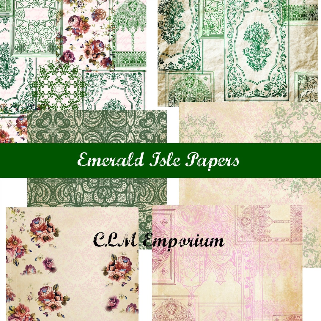 DIGITAL Emerald Isle Papers for Scrapbooking Journals Cards Paper ...