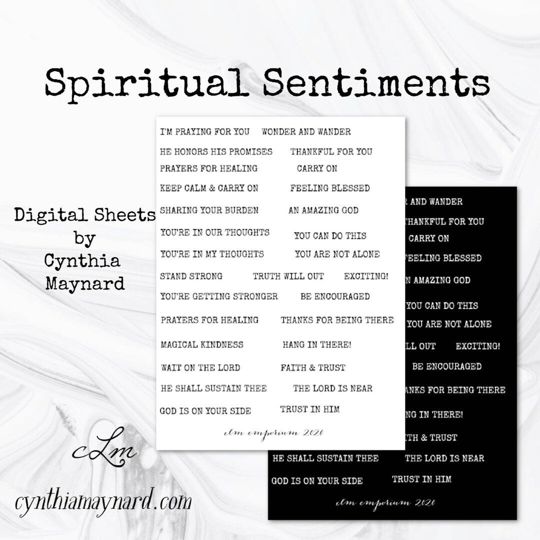 DIGITAL Instant Printable Download Spiritual Sentiments Clip Art JPEG ...